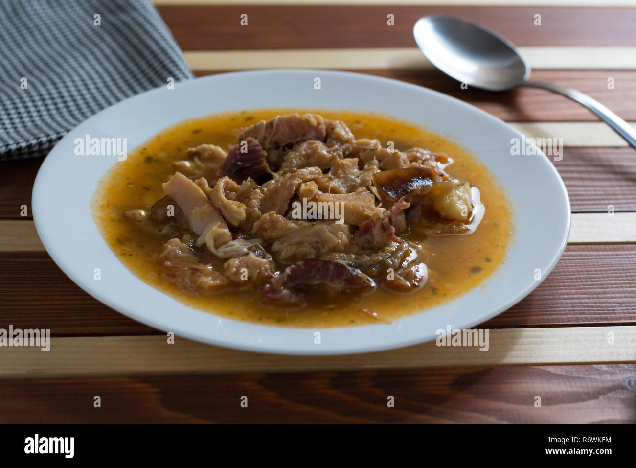Traditional and very popular serbian dish from beef tripe Stock Photo ...
