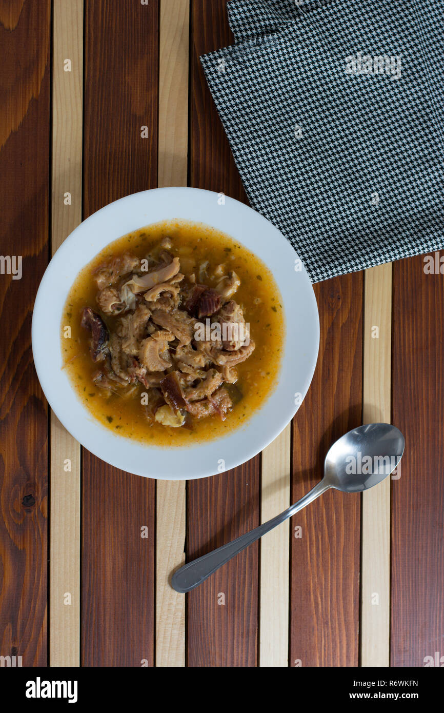 Traditional and very popular serbian dish from beef tripe Stock Photo ...