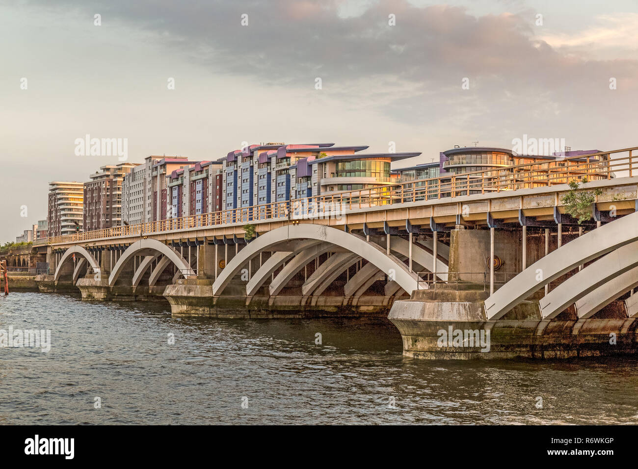 The Grosvenor Bridge, or Victoria Railway Bridge, over the River Thames ...