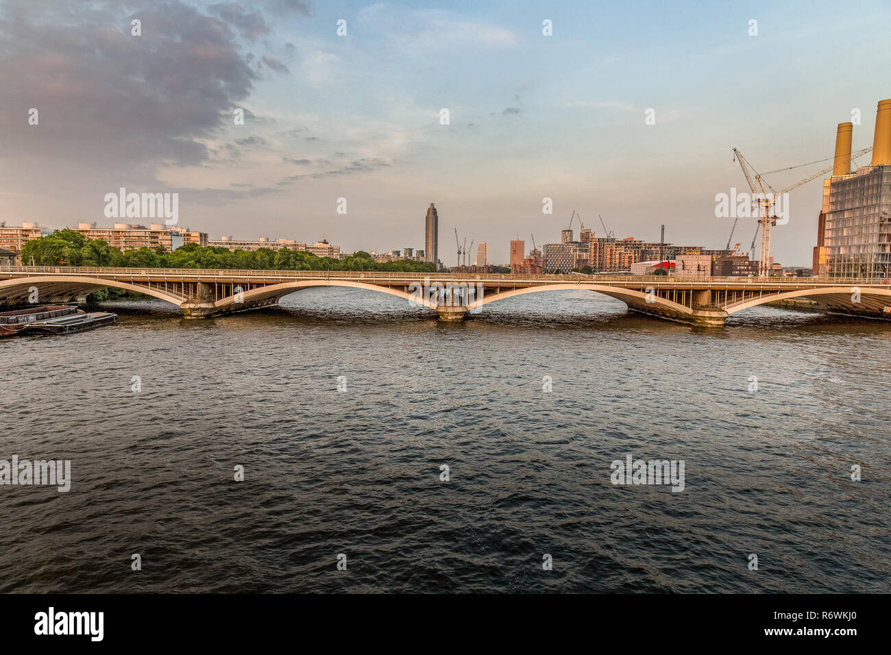 The Grosvenor Bridge, or Victoria Railway Bridge, over the River Thames ...