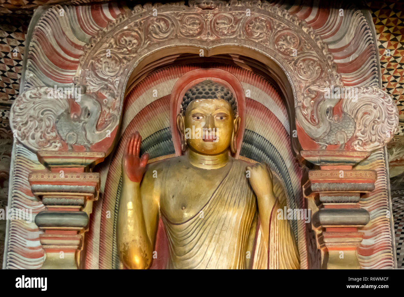Fearless Buddha in Rock Temple of Dambulla, Sri Lanka Stock Photo - Alamy
