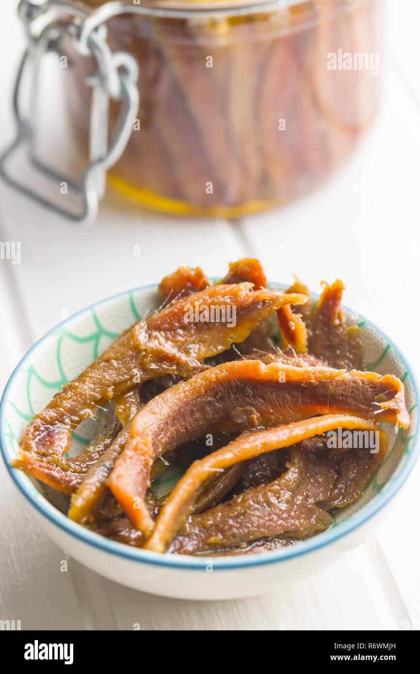 Anchovy fillets in oil Stock Photo - Alamy