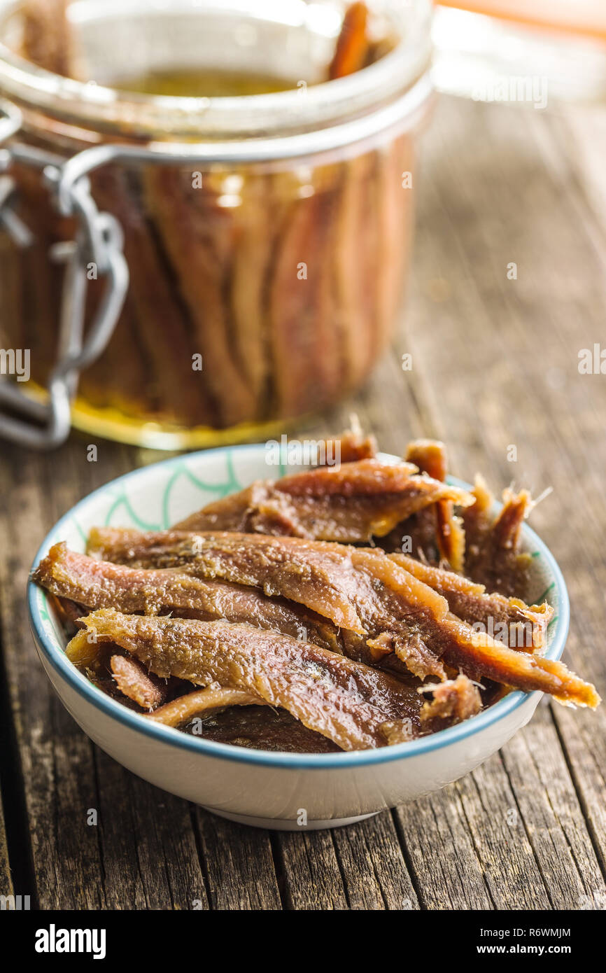 Anchovy fillets in oil Stock Photo - Alamy