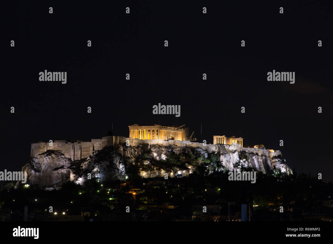 Acropolis by Night Stock Photo - Alamy