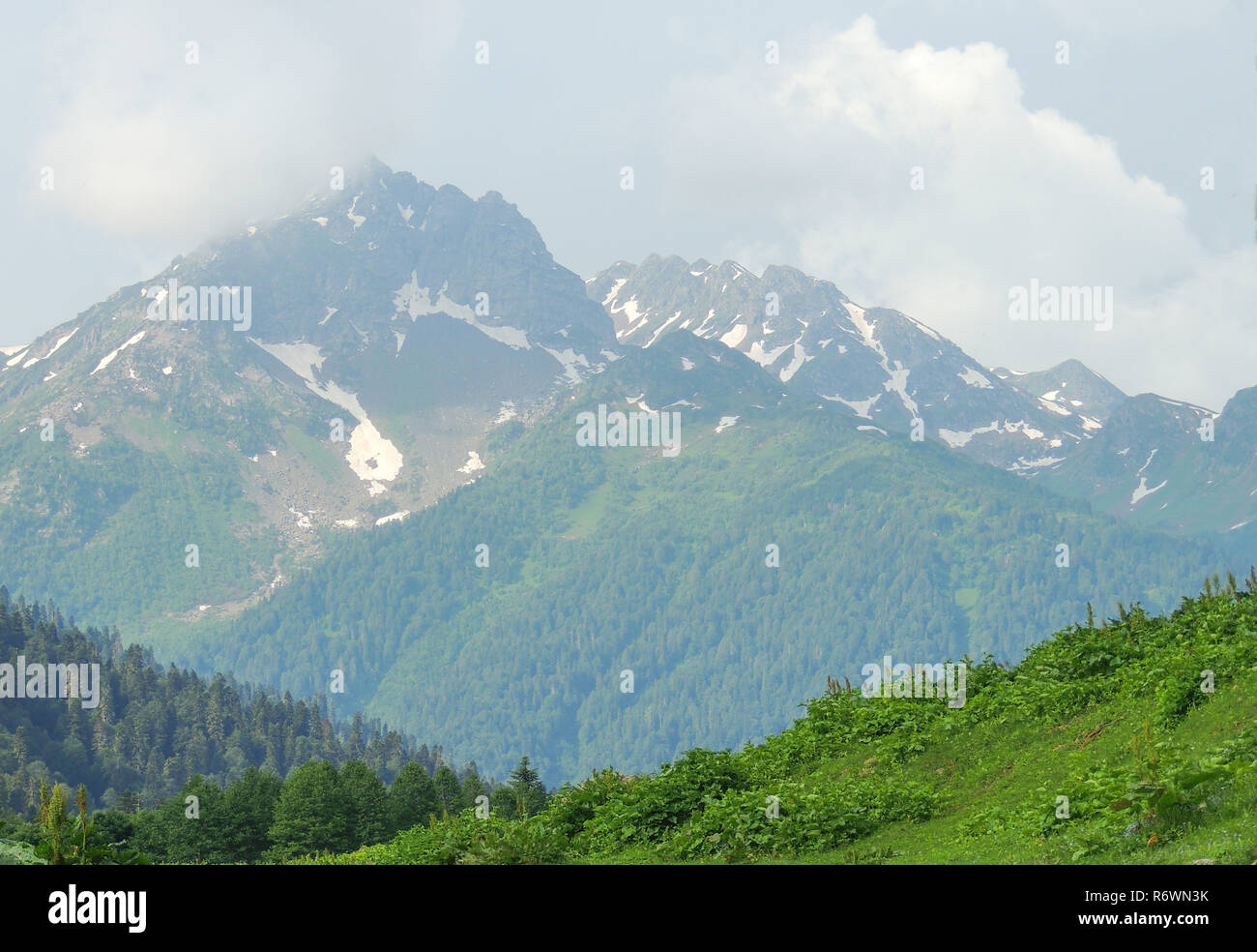 Mountain spring landscape Stock Photo - Alamy