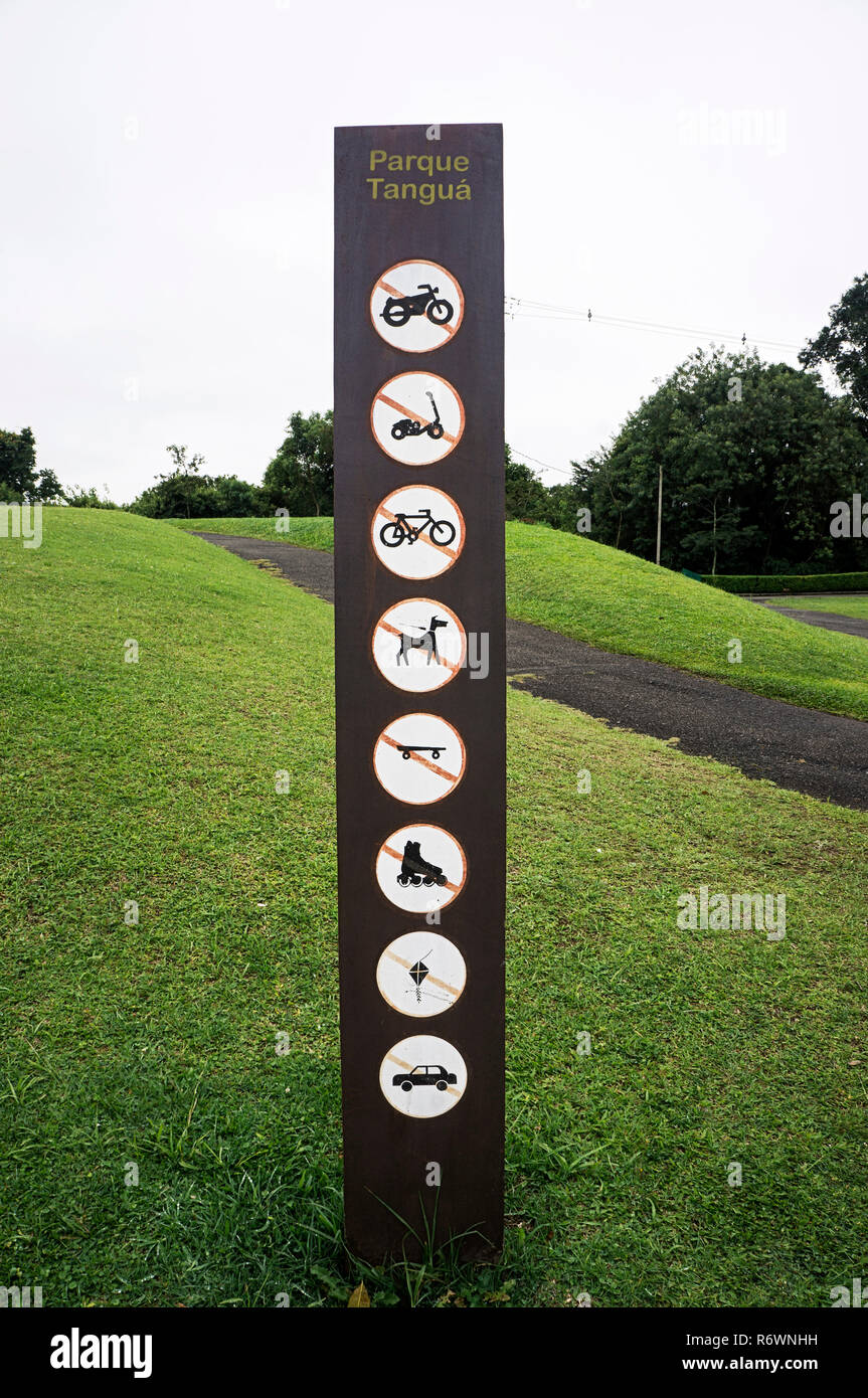 park signpost communication information forbidden guidance Stock Photo ...