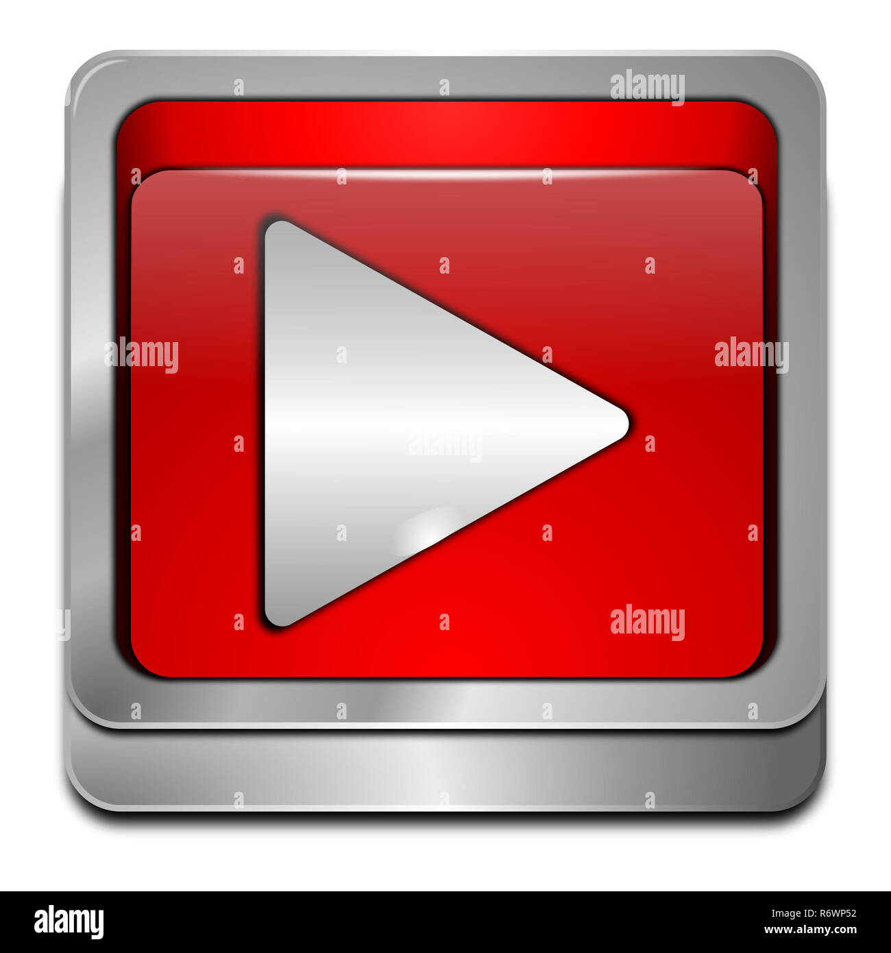 decorative red Play Button - 3D illustration Stock Photo - Alamy