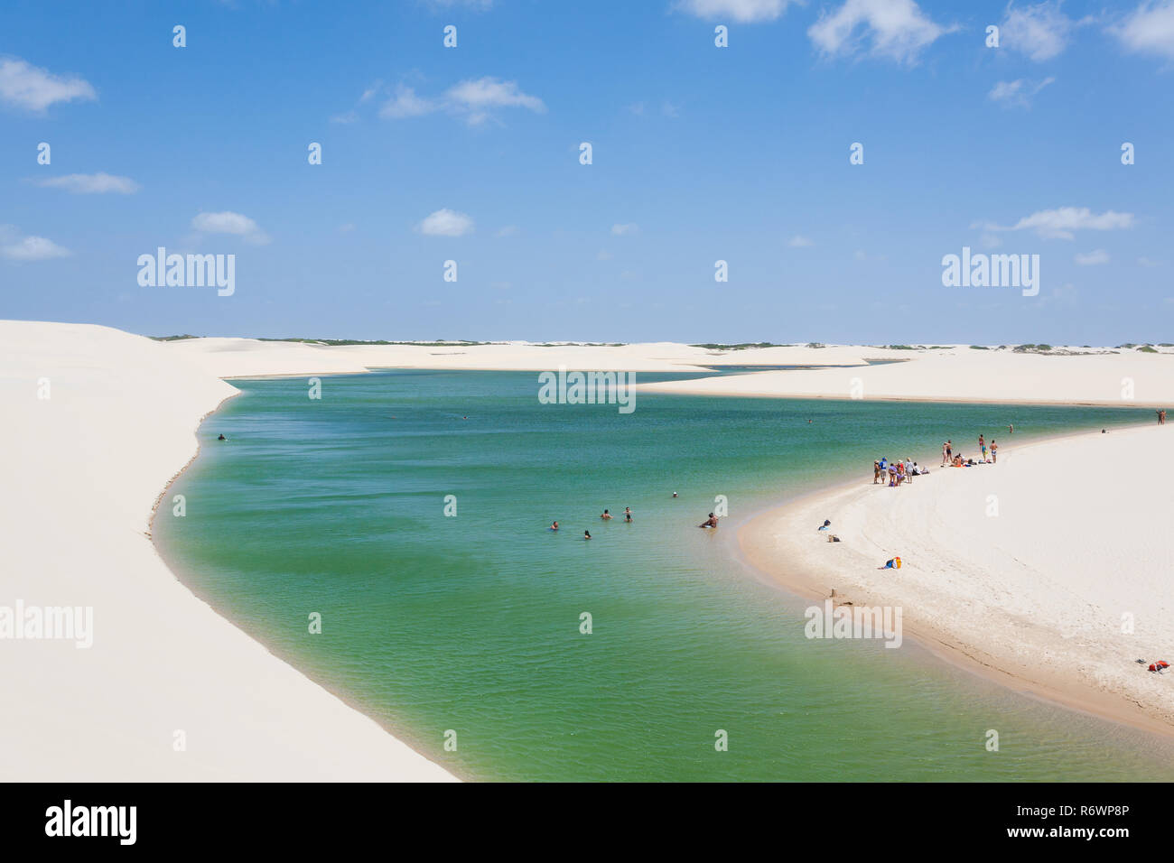 White sand dunes panorama from Lencois Maranhenses National Park ...