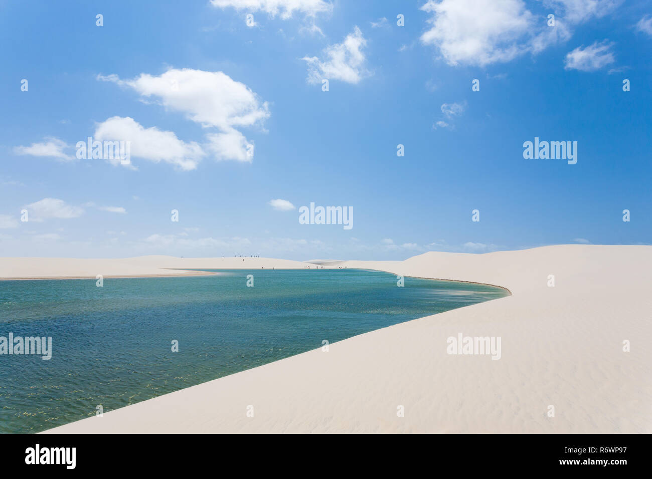 White sand dunes panorama from Lencois Maranhenses National Park ...