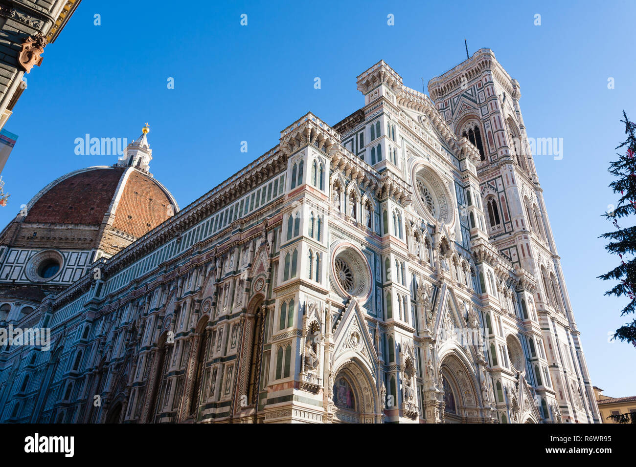 View of Florence Cathedral with Giotto bell tower, Italy. Italian ...