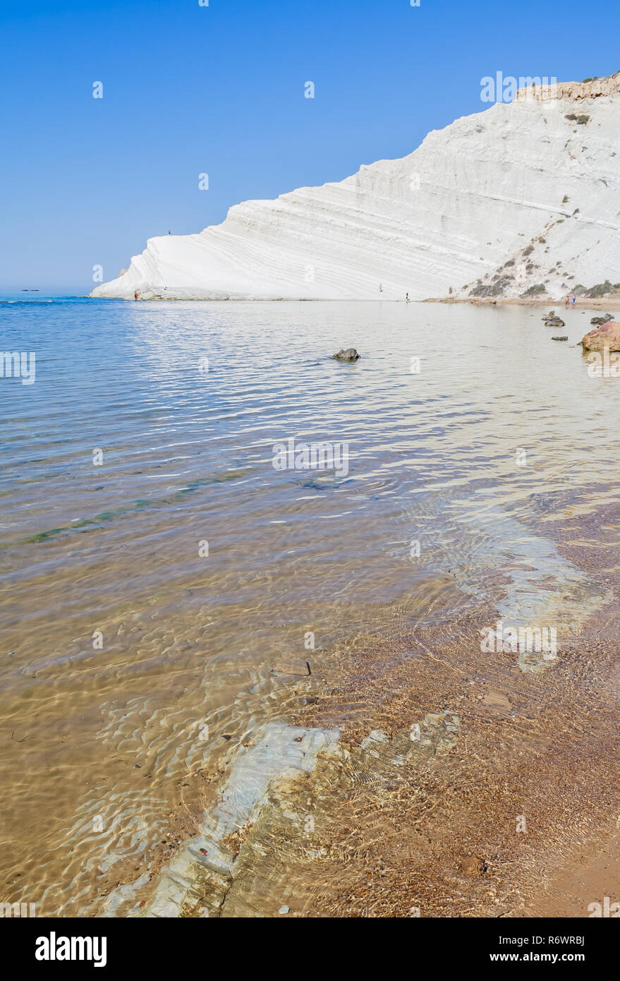 The white cliff called "Scala dei Turchi" in Sicily, near Agrigento ...