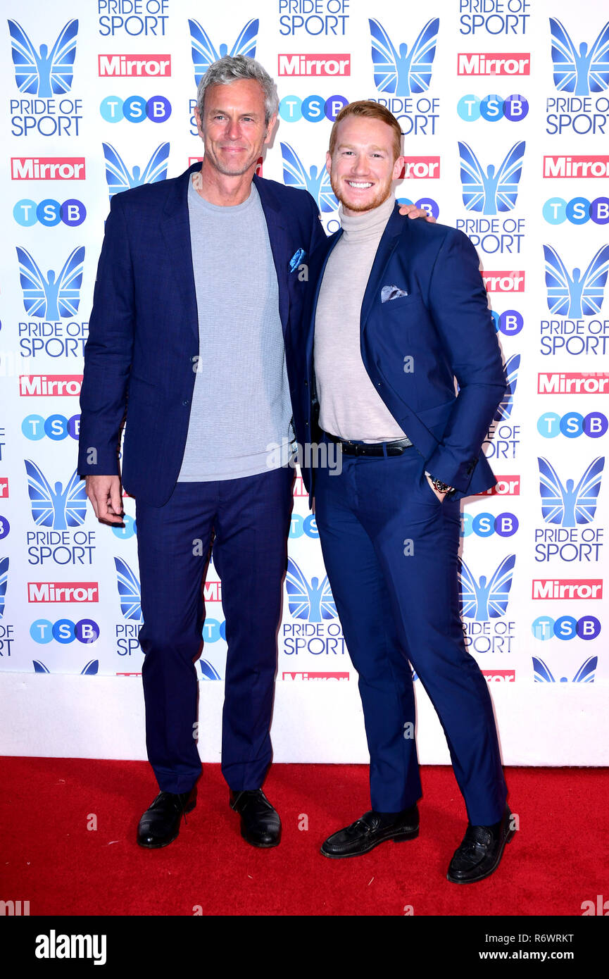 Mark Foster (left) and Greg Rutherford (right) attending the Pride of ...