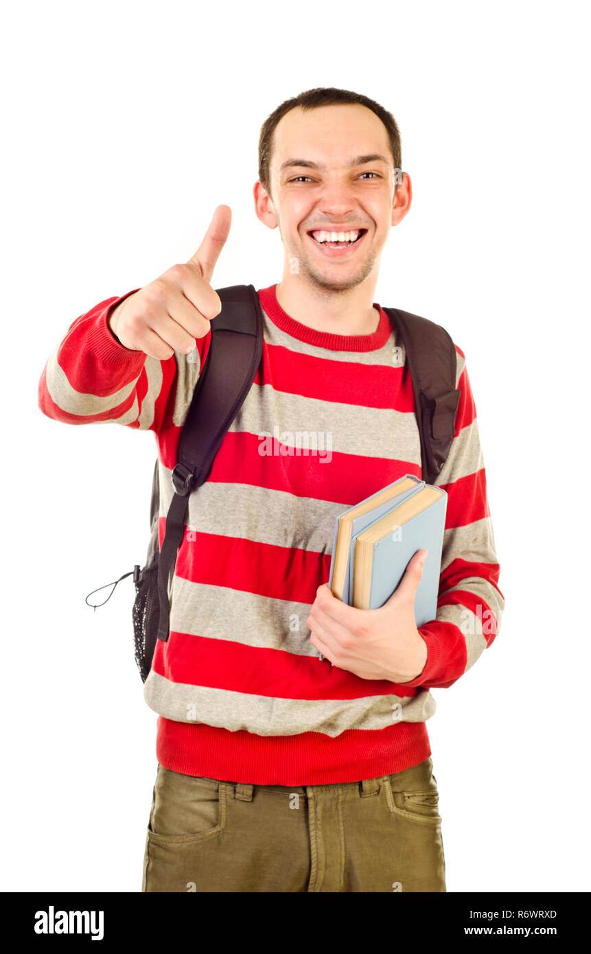 student boy isolated on a white background Stock Photo - Alamy
