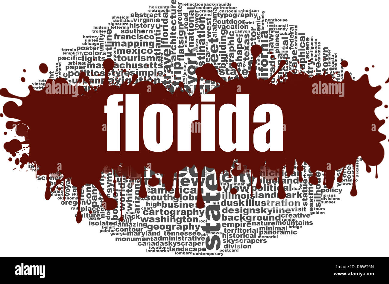 Florida word cloud design Stock Photo - Alamy