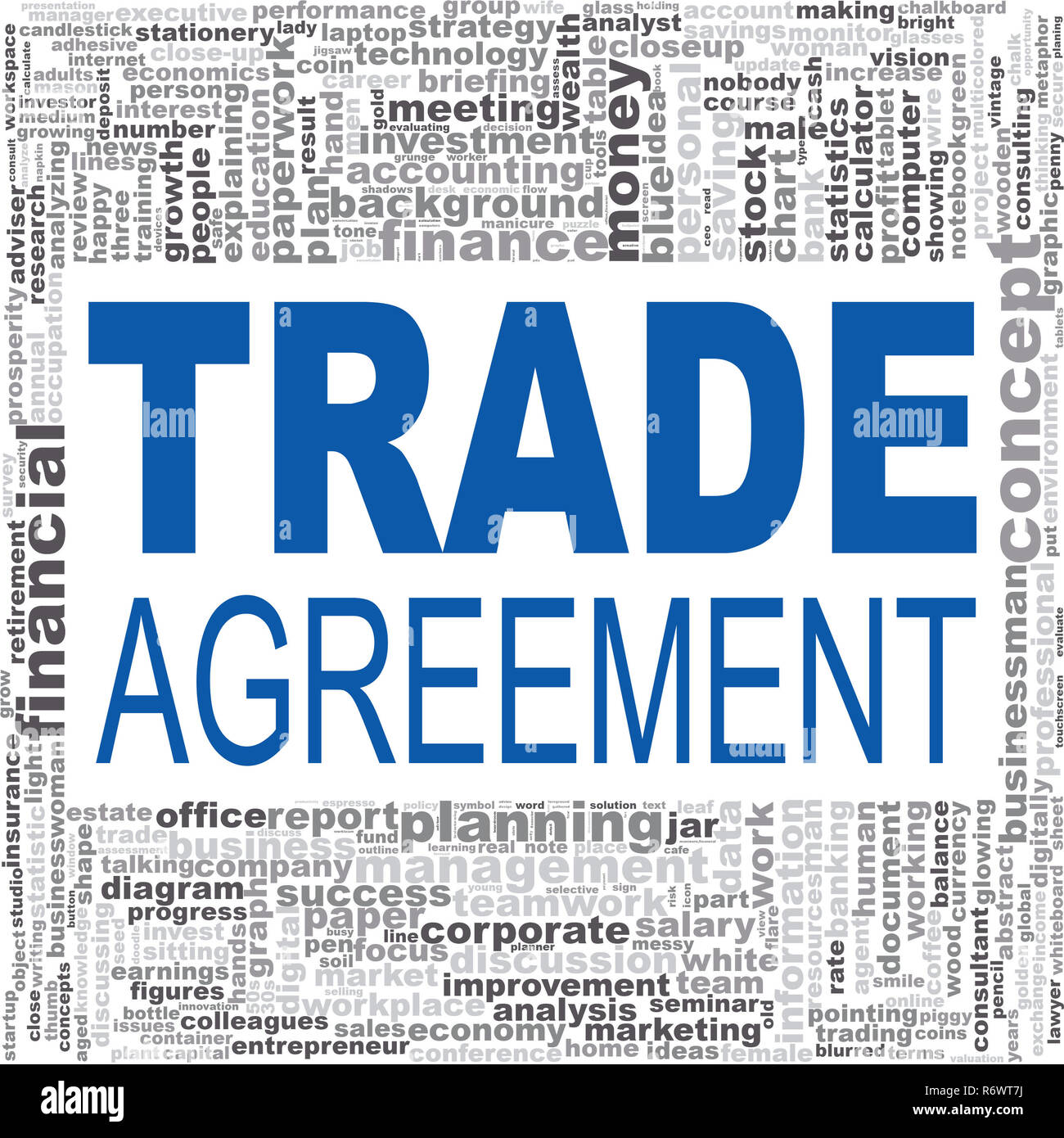 Trade agreement word cloud Stock Photo - Alamy