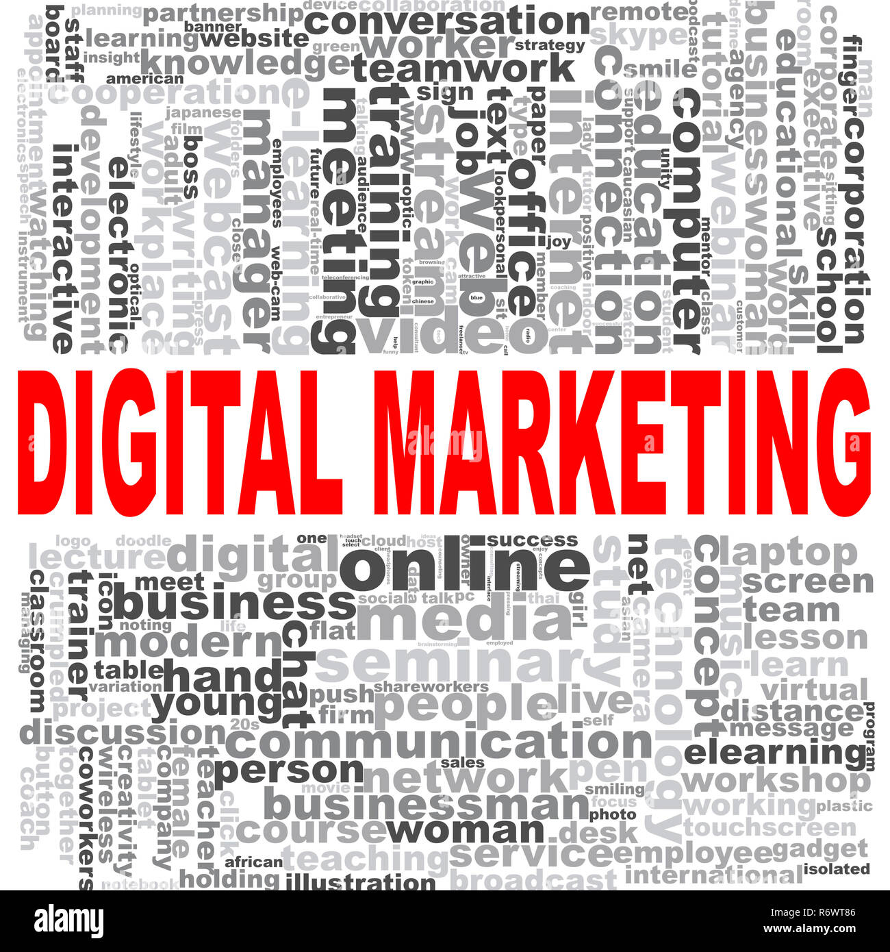 Digital marketing word cloud Stock Photo - Alamy