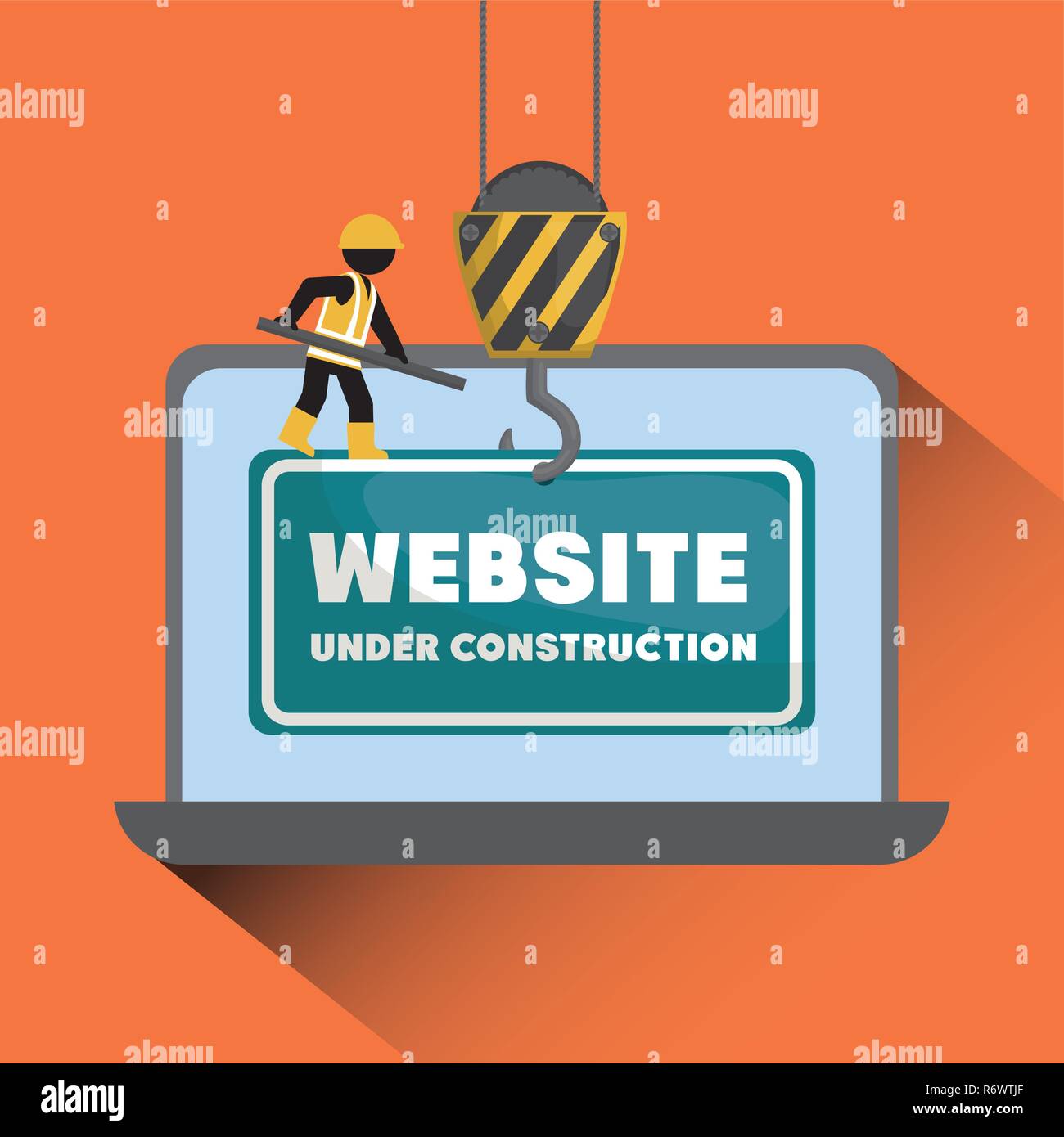 website under construction with laptop vector illustration design Stock ...
