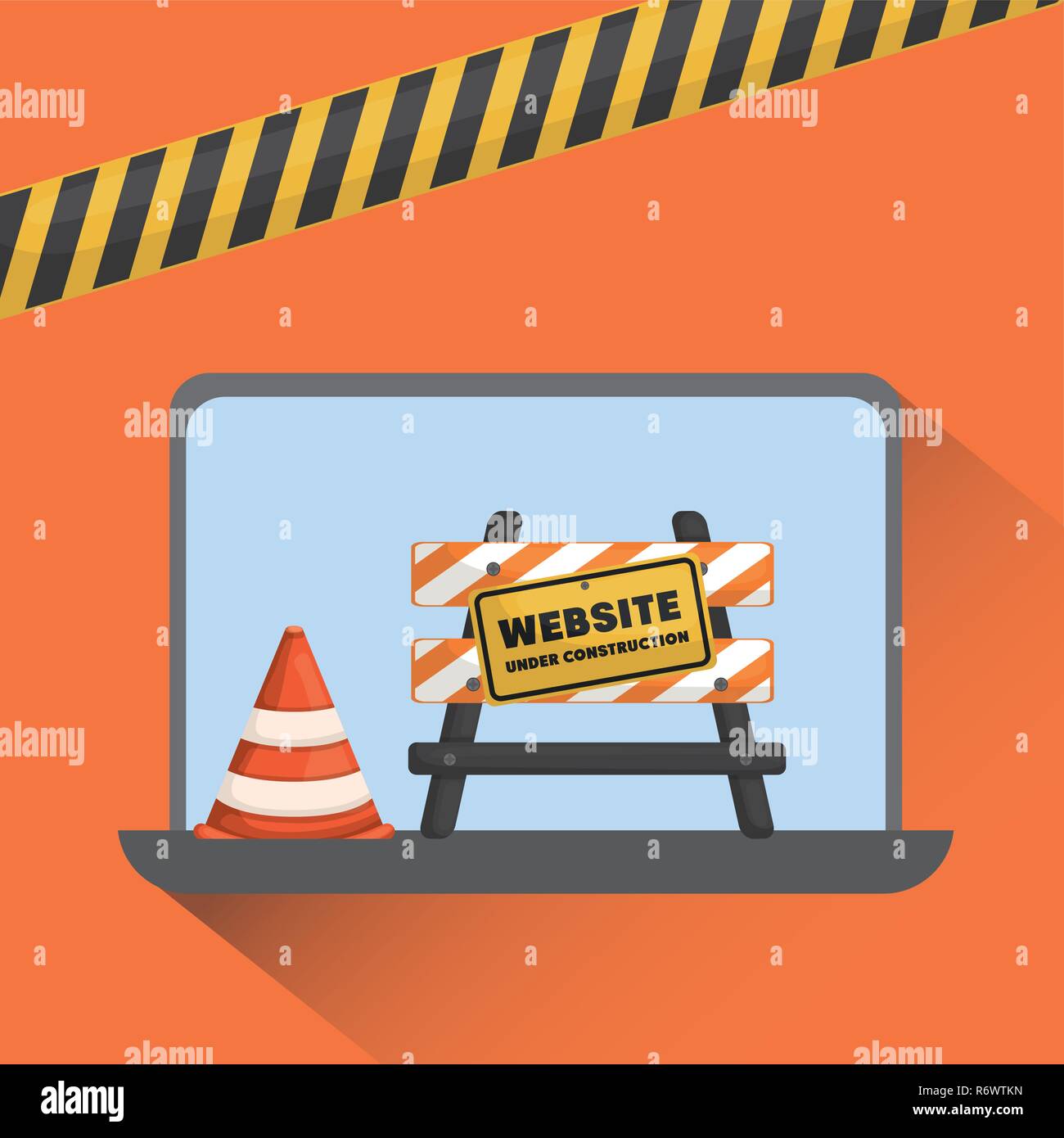 website under construction with laptop vector illustration design Stock ...