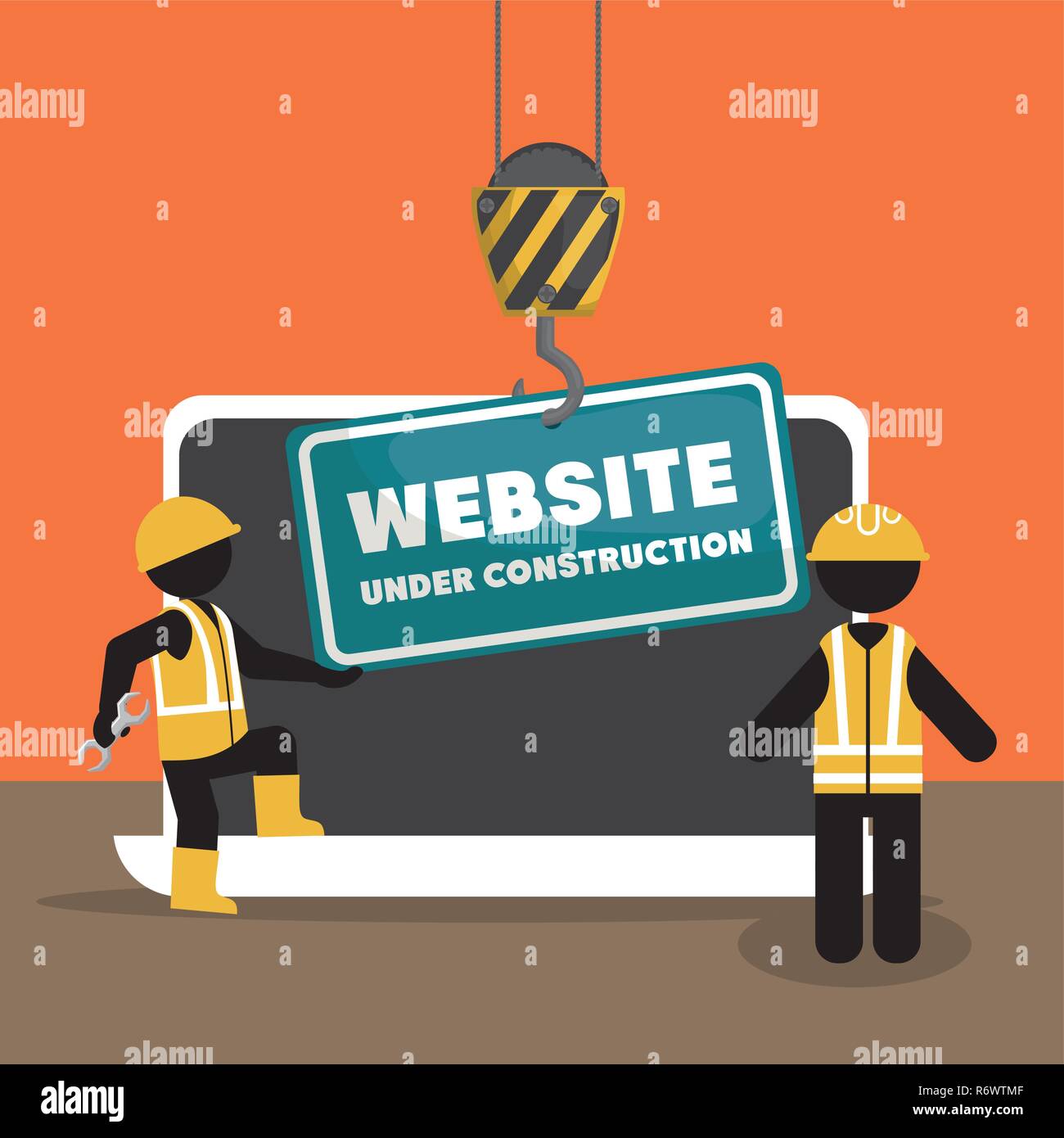 website under construction with laptop vector illustration design Stock ...
