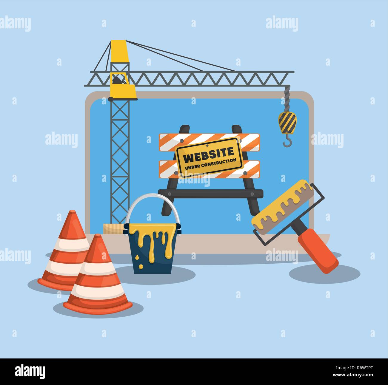 website under construction with laptop vector illustration design Stock ...