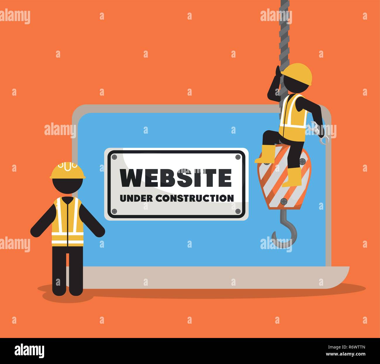 website under construction with laptop vector illustration design Stock ...