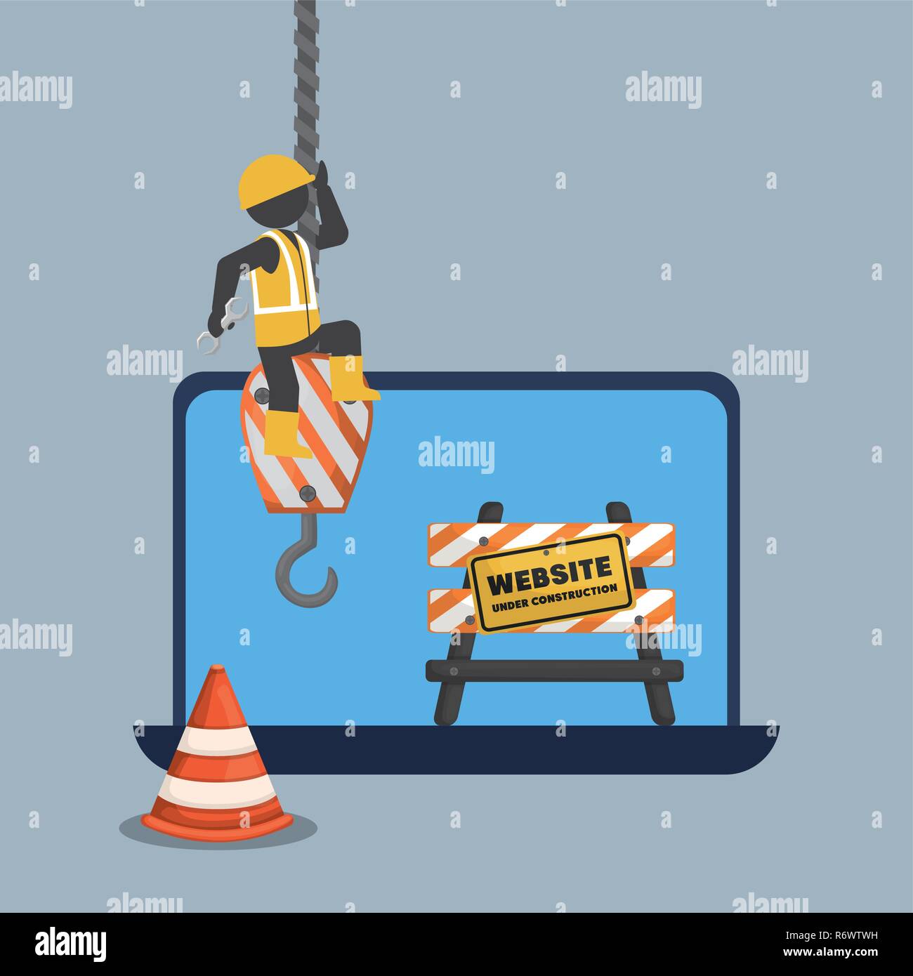 website under construction with laptop vector illustration design Stock ...