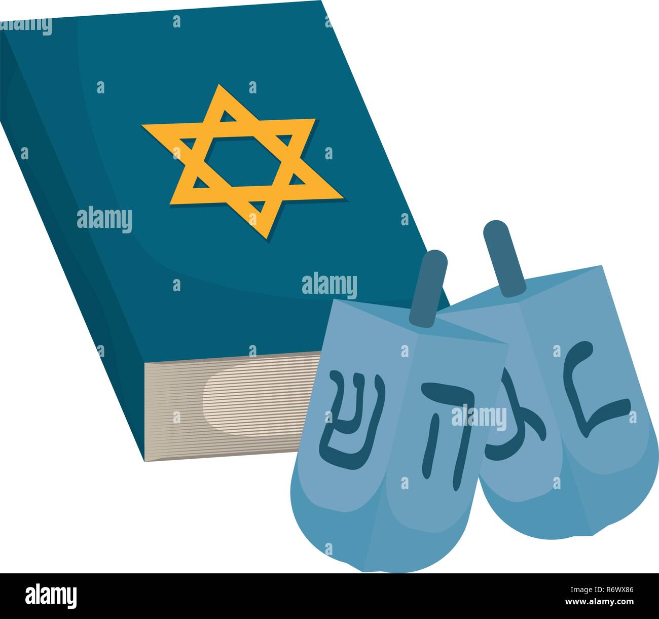 Jewish dreidel hanukkah with holy book vector illustration design Stock ...