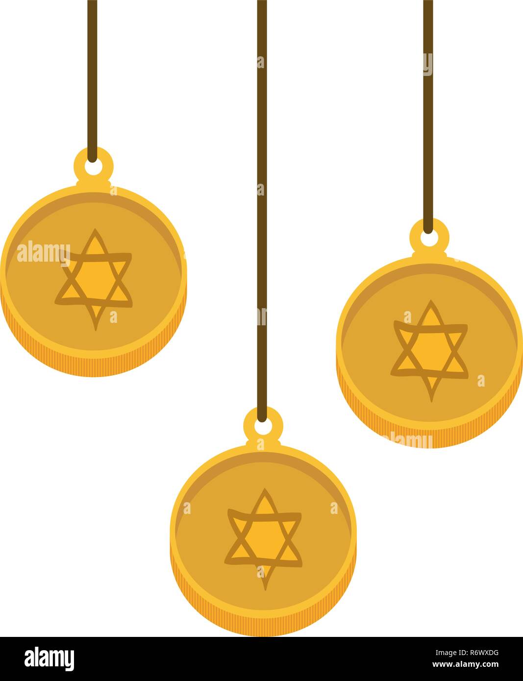 jewish coins medals hanging vector illustration design Stock Vector ...