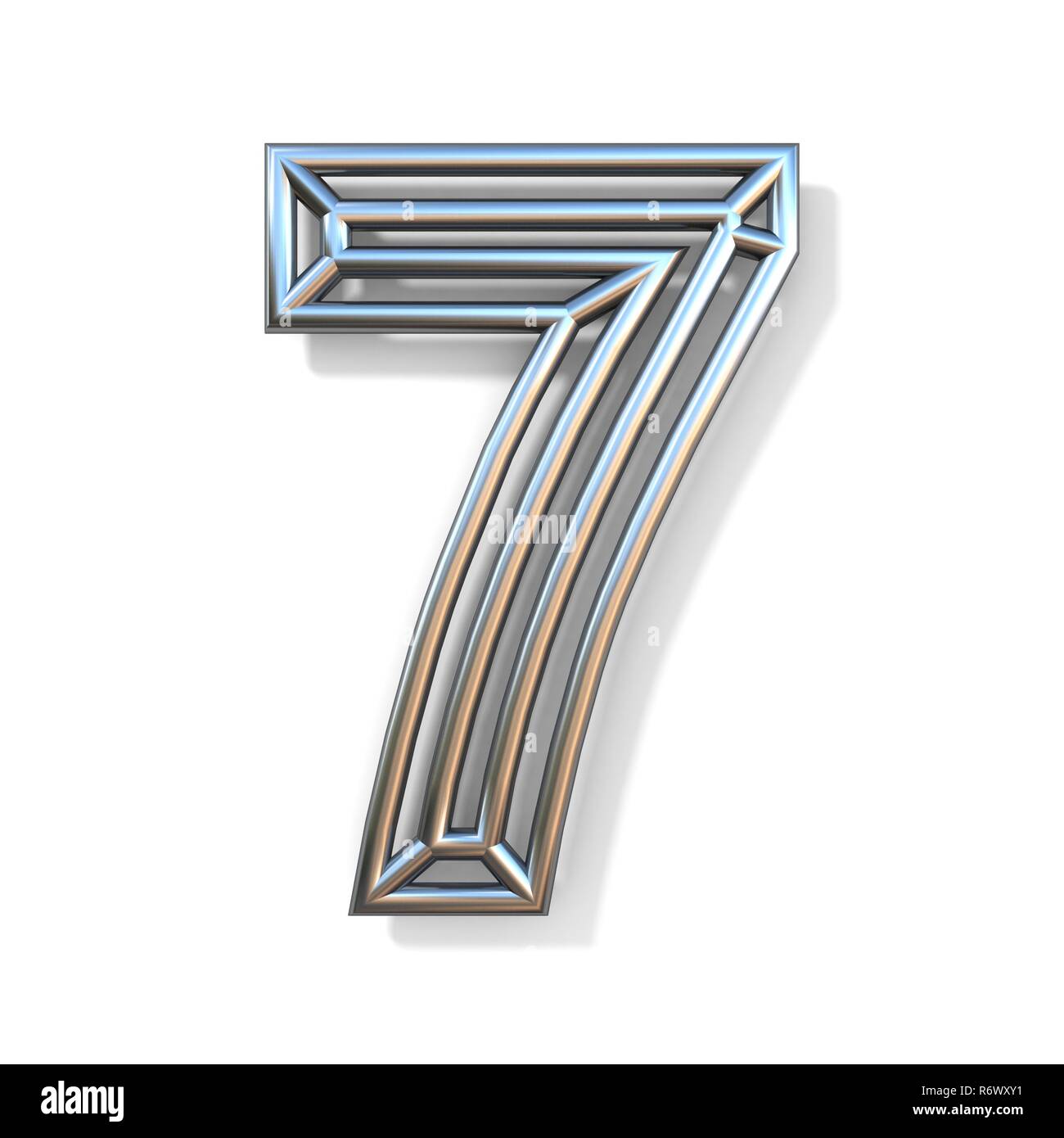 Number steel metal font seven hi-res stock photography and images - Alamy