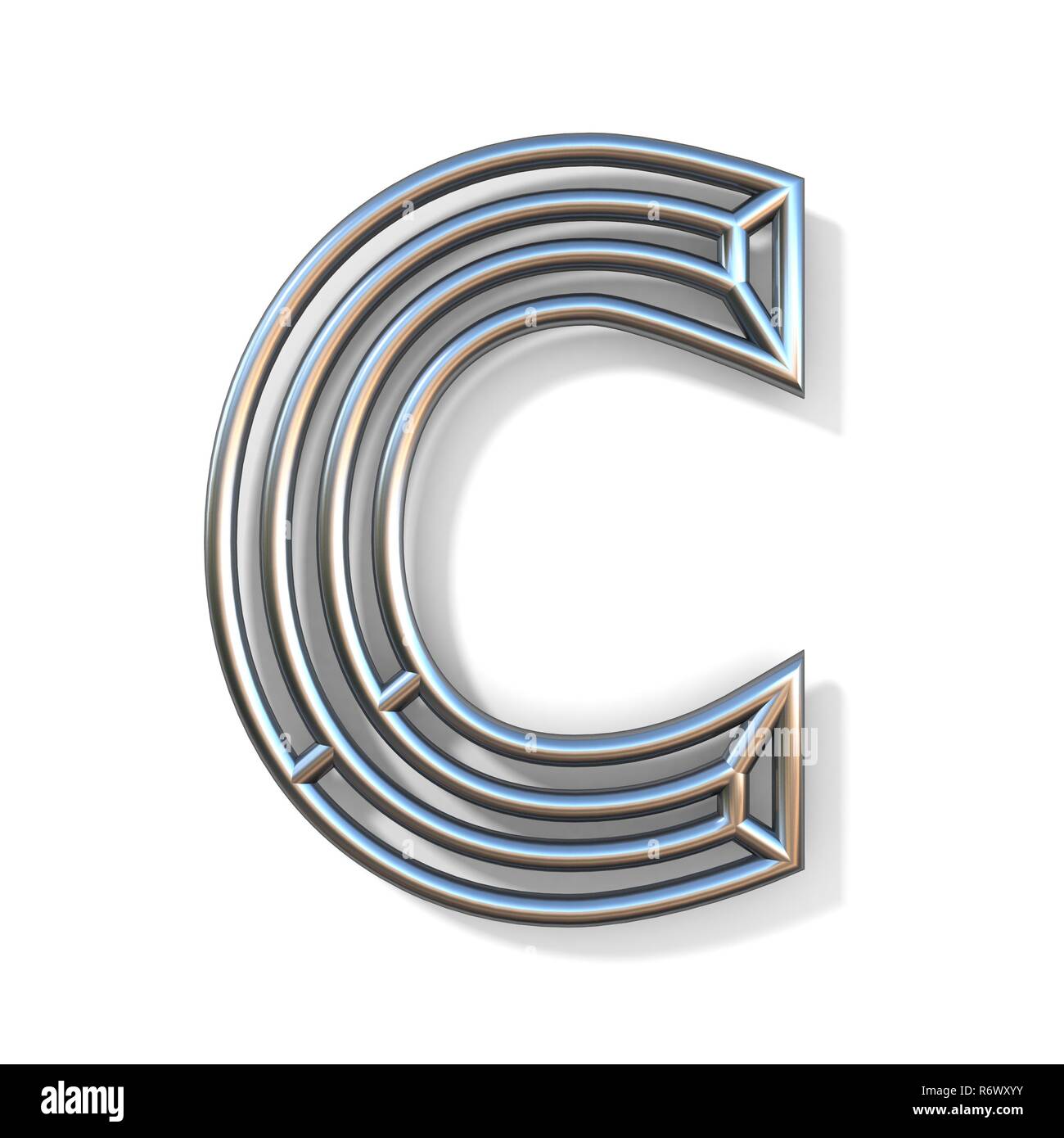 Wire outline font letter C 3D Stock Photo - Alamy