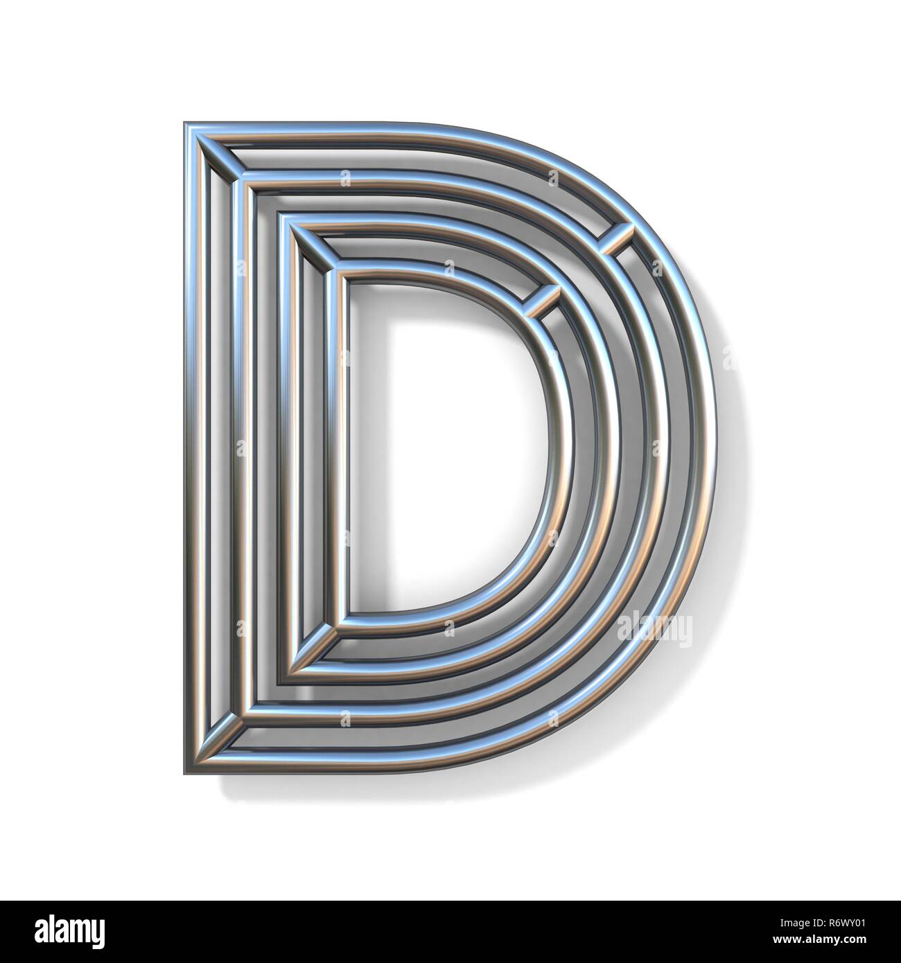 Wire outline font letter D 3D Stock Photo - Alamy