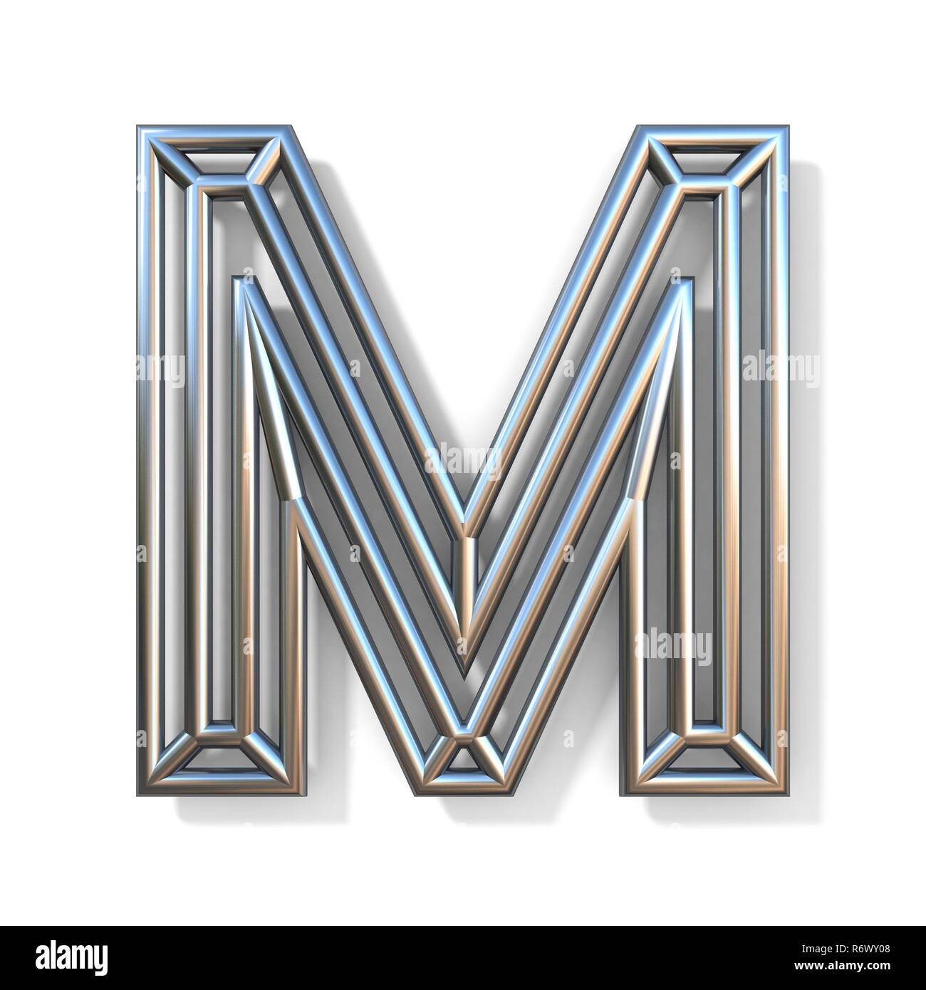 Wire outline font letter M 3D Stock Photo - Alamy