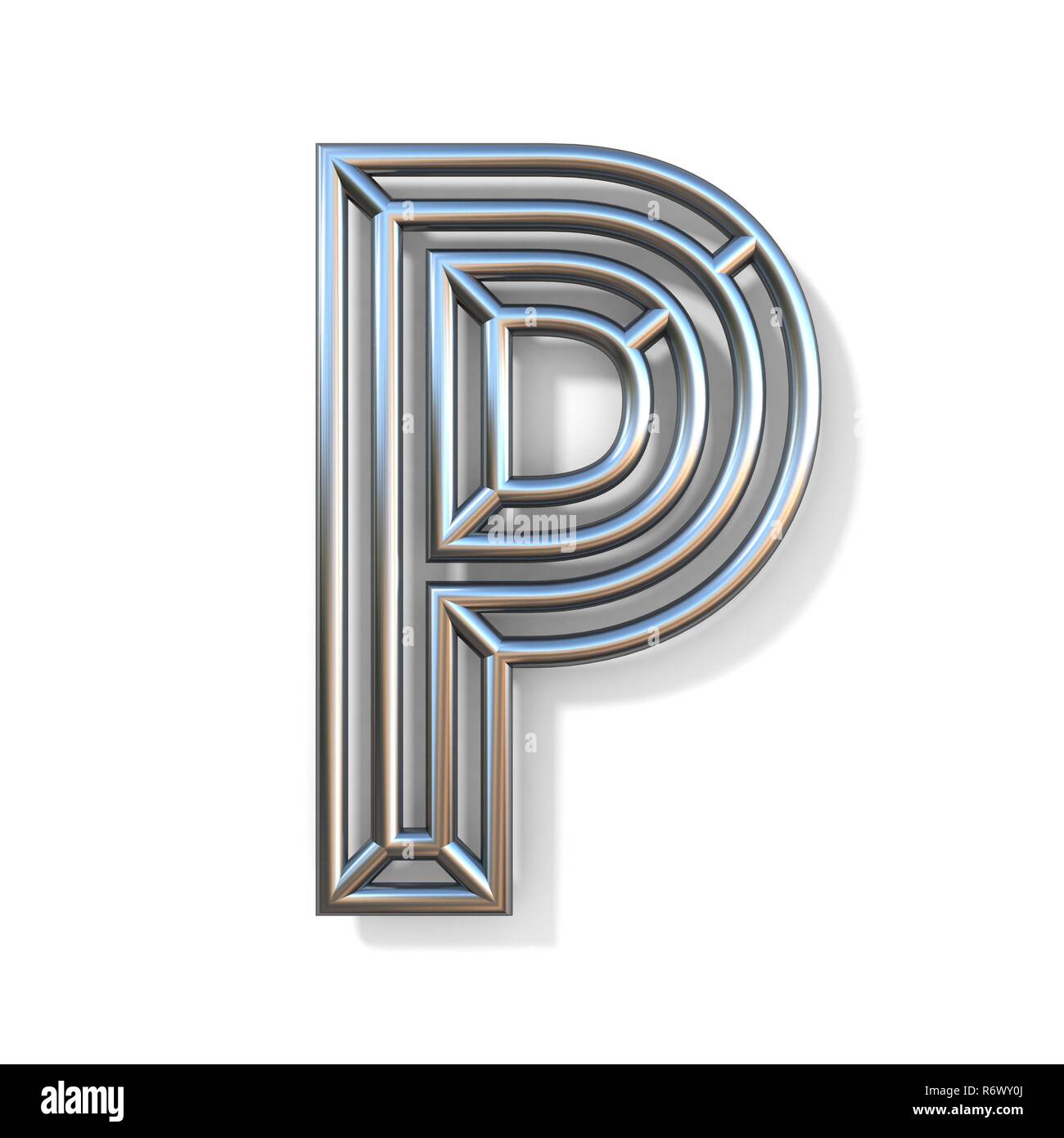 Wire outline font letter P 3D Stock Photo - Alamy