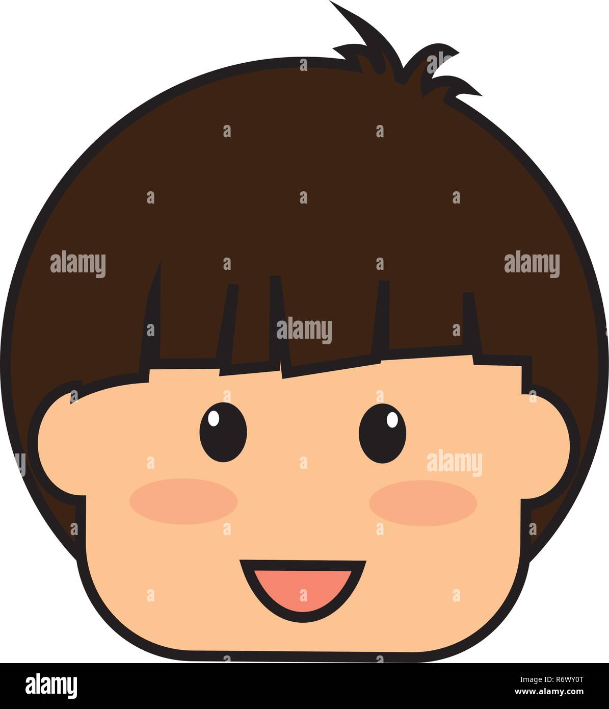 cute little boy head character vector illustration design Stock Vector ...