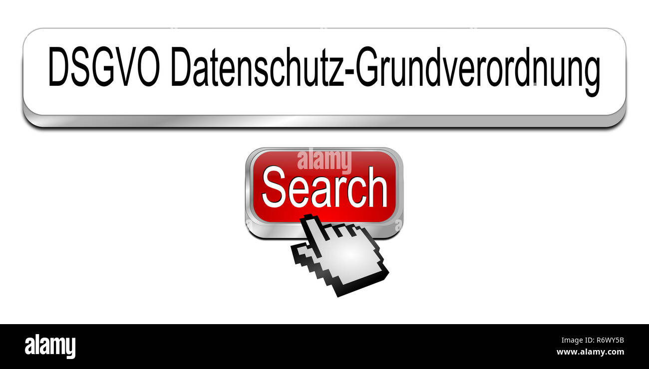 DSGVO General Data Protection Regulation - in german - 3D illustration ...