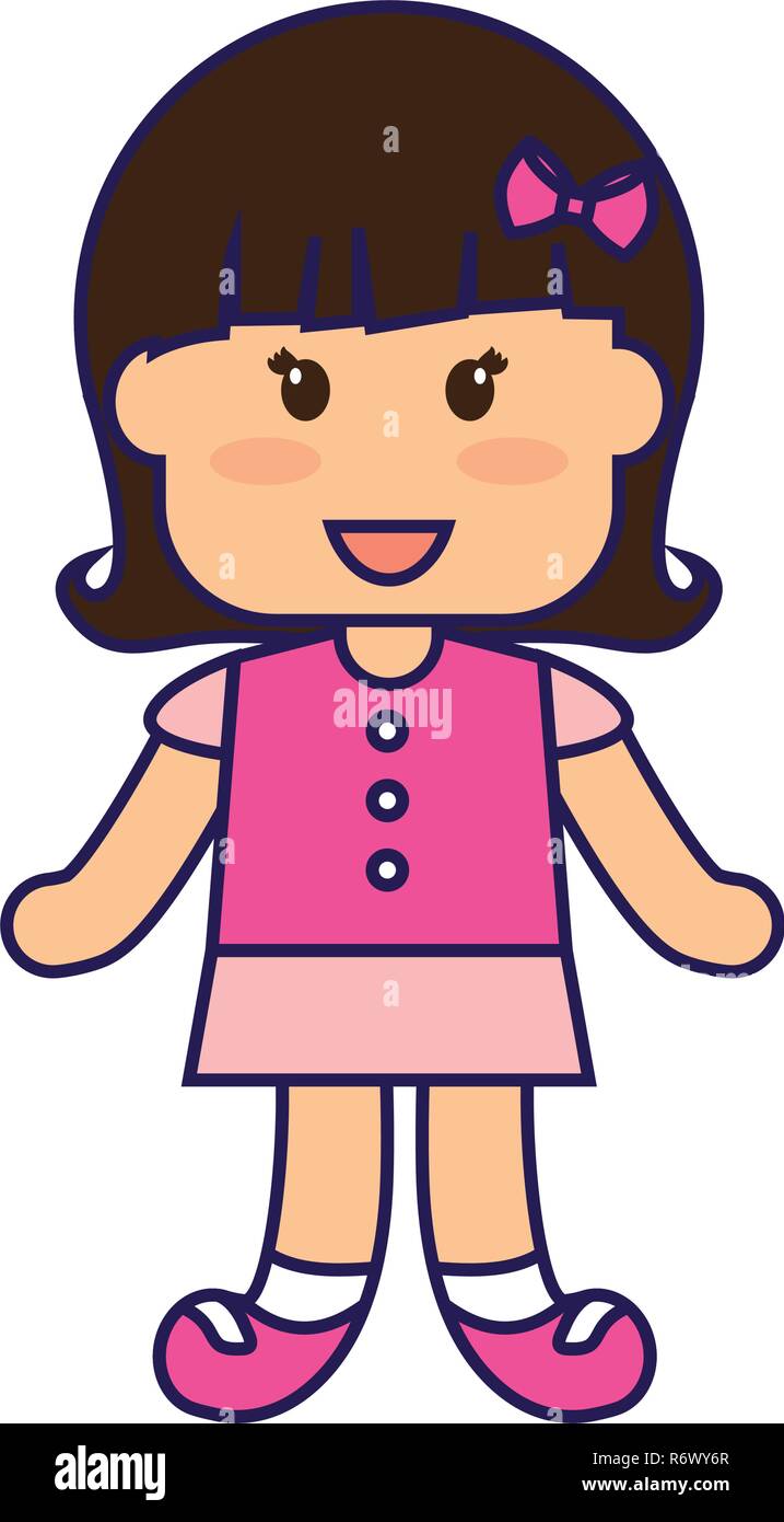 beautiful little girl character vector illustration design Stock Vector ...
