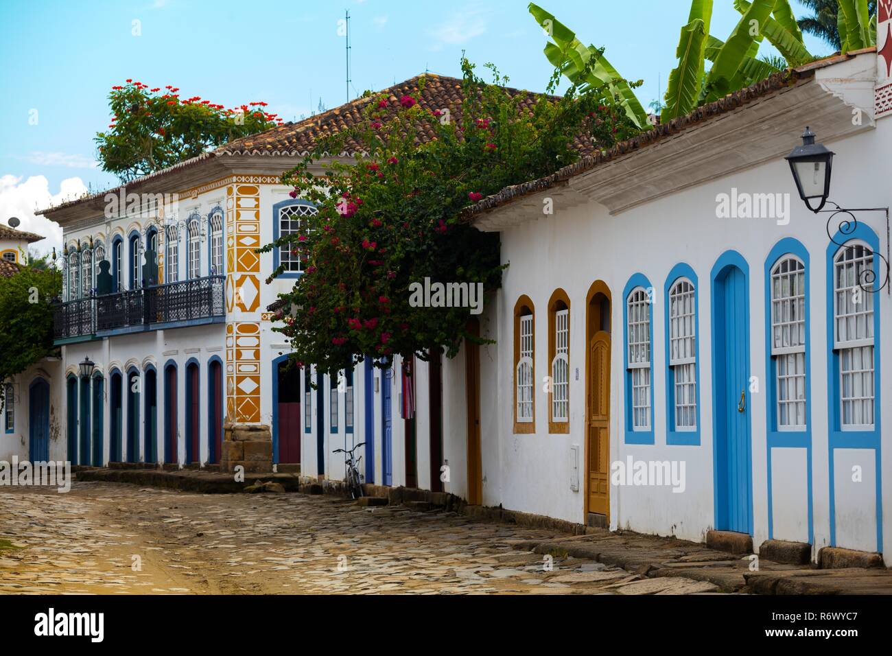 streets of the famous historical town Paraty, Brazil Stock Photo - Alamy