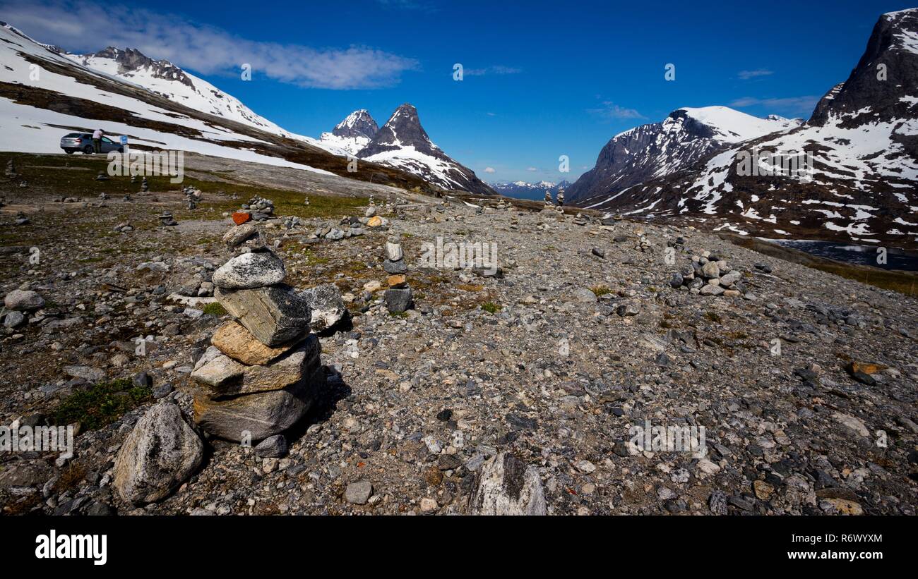 Troll - Pyramid made of stones in the norway and a beautiful landscape ...