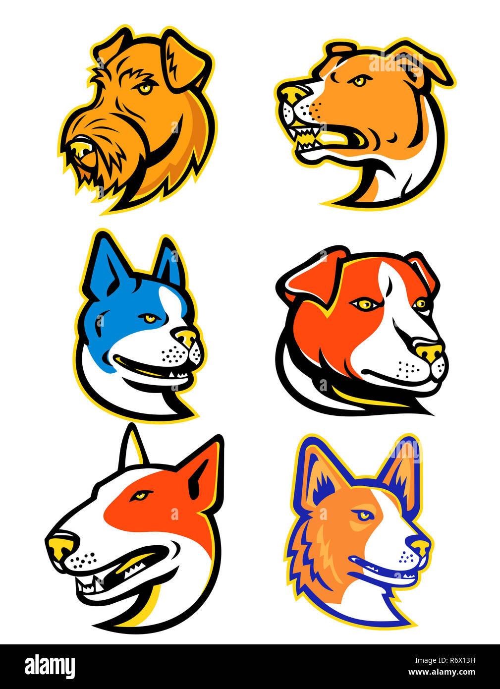 Dog airedale terrier logo hi-res stock photography and images - Alamy