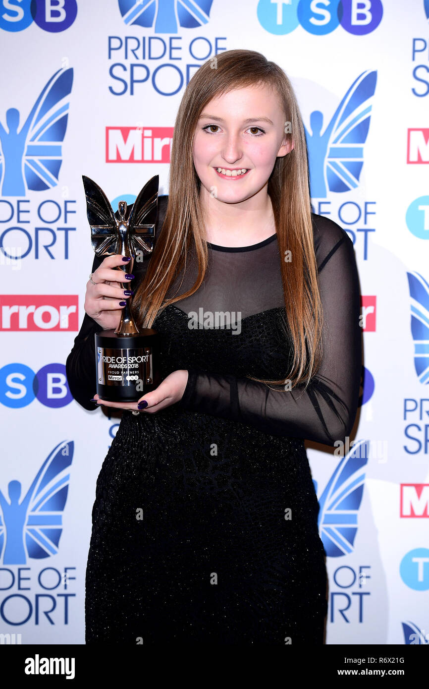 Bethan Owen with her Young Achiever Award at the Pride of Sport Awards ...