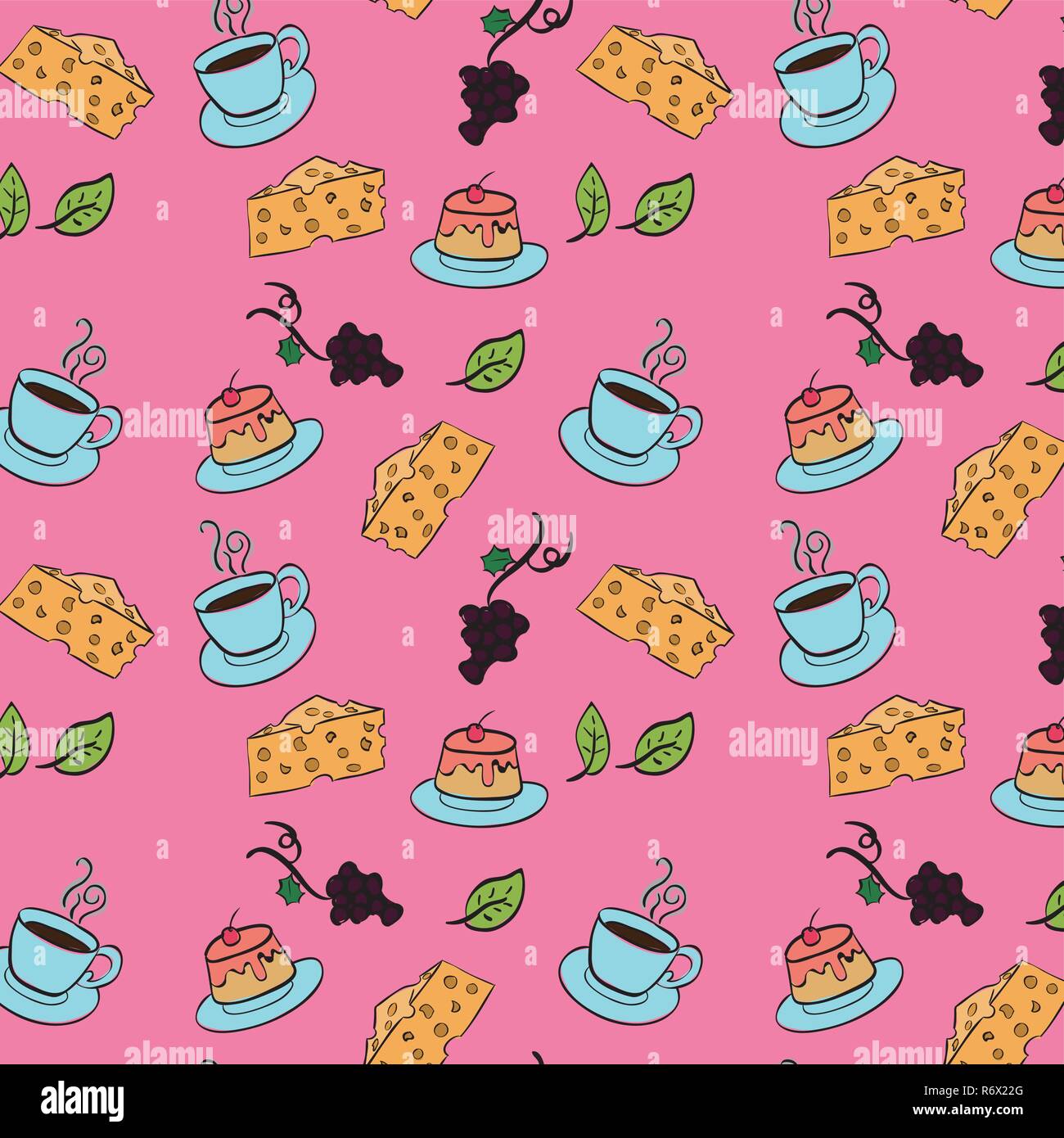 delicious italian food pattern background vector illustration design ...