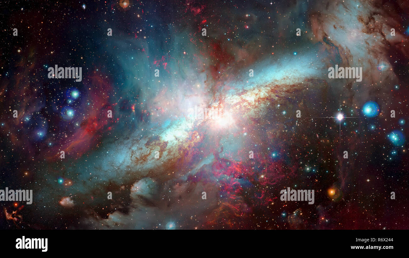 Galaxy and nebula. Elements of this Image Furnished by NASA Stock Photo ...