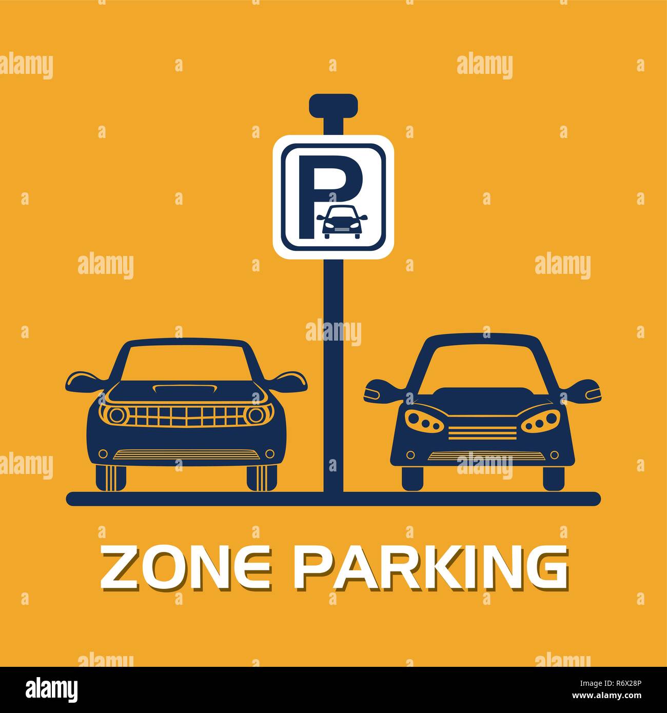 cars with parking signal vector illustration design Stock Vector Image ...