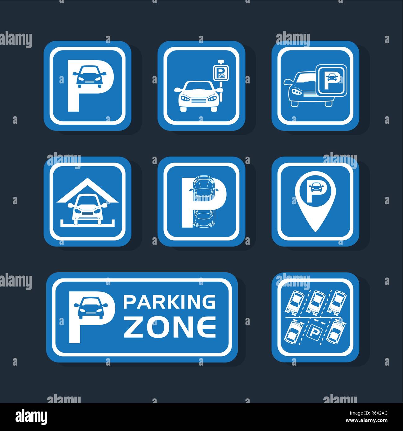 parking zone set signals vector illustration design Stock Vector Image ...