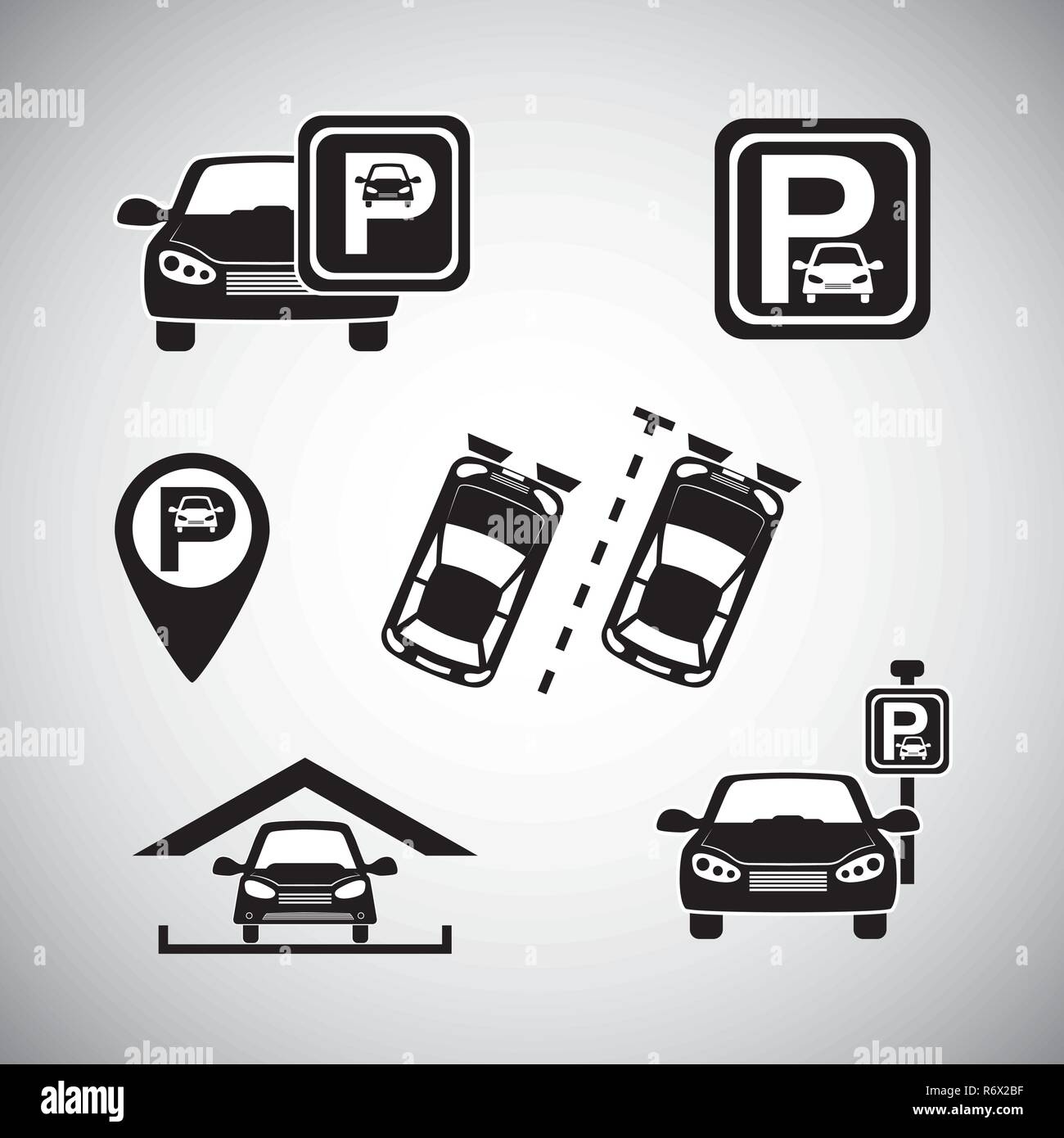 parking zone set icons vector illustration design Stock Vector Image ...
