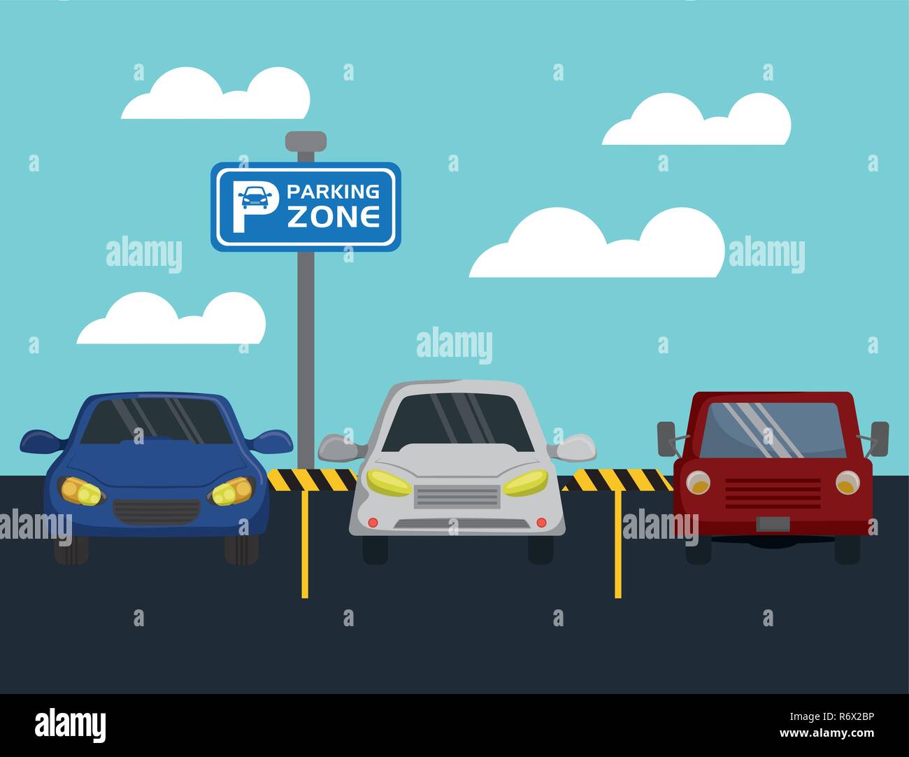 cars with parking signal vector illustration design Stock Vector Image ...