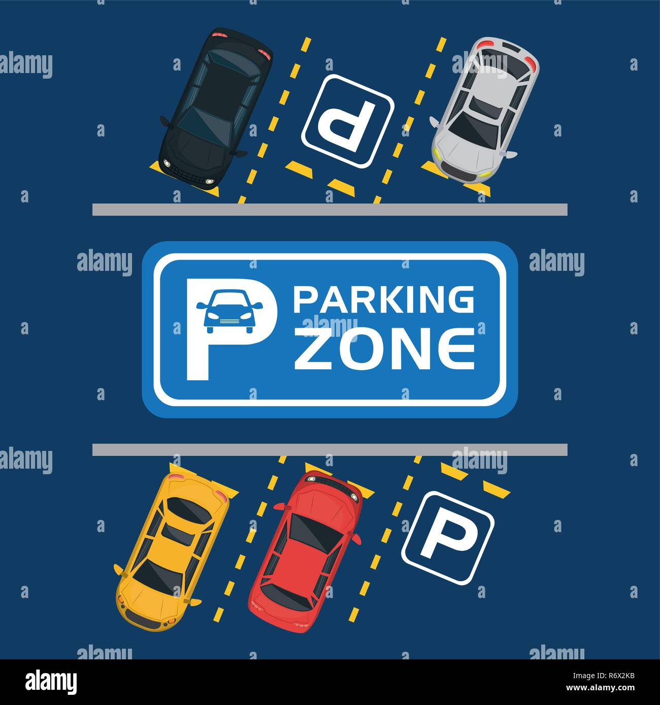 parking zone air view scene vector illustration design Stock Vector ...