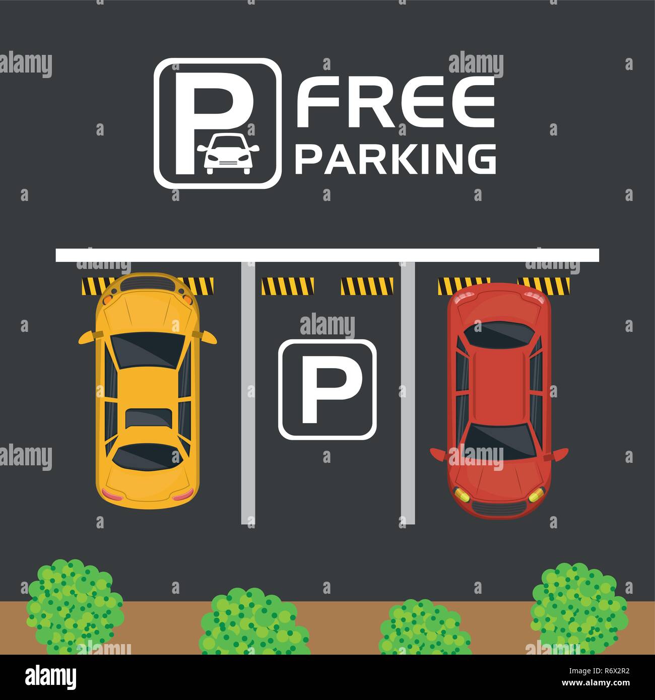 free parking air view scene vector illustration design Stock Vector ...