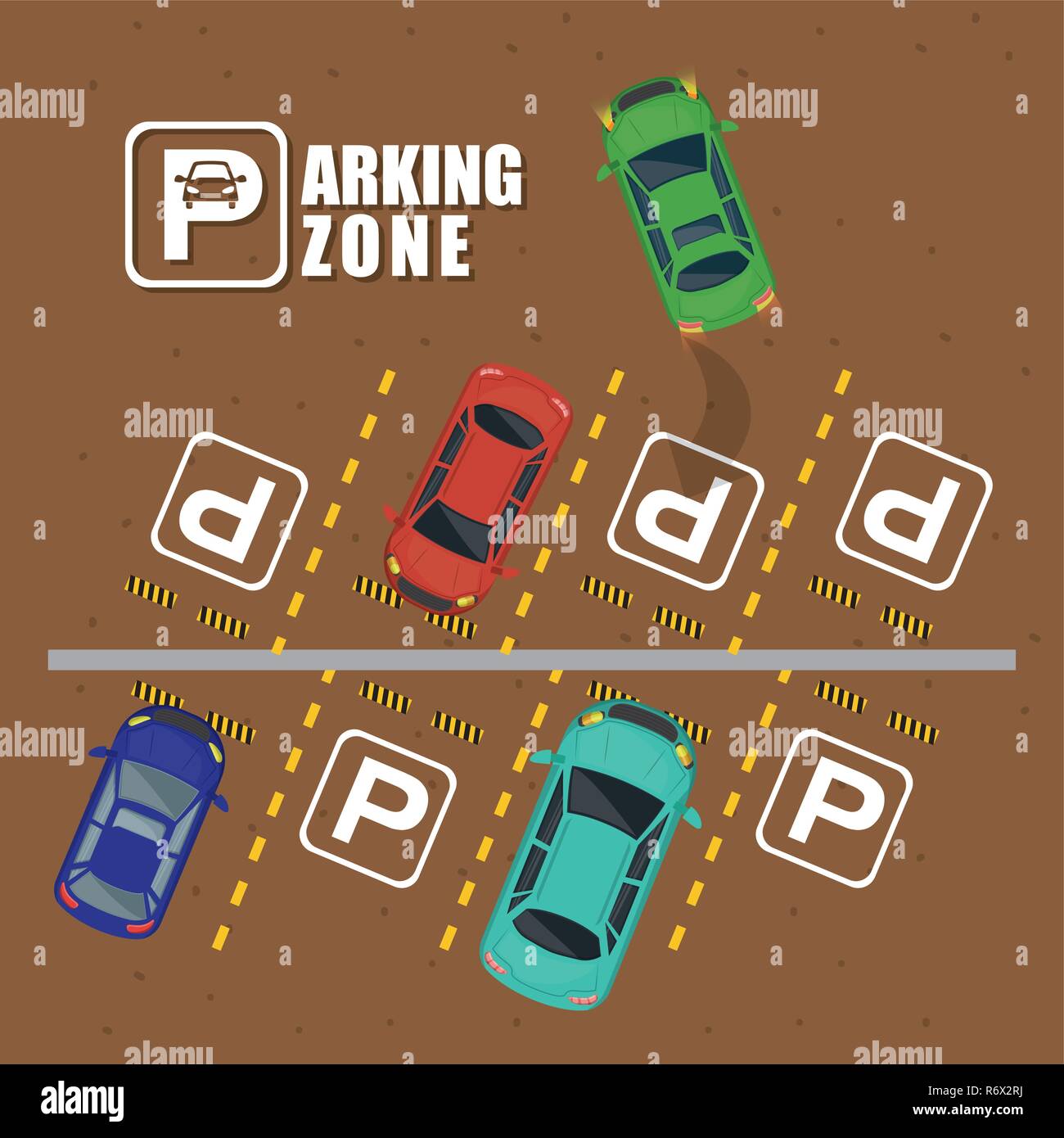 parking zone air view scene vector illustration design Stock Vector ...