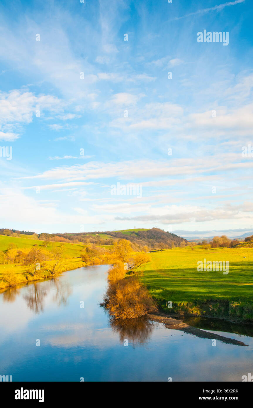 River Lune at the Crook of Lune Caton Lancaster Lancashire England UK ...